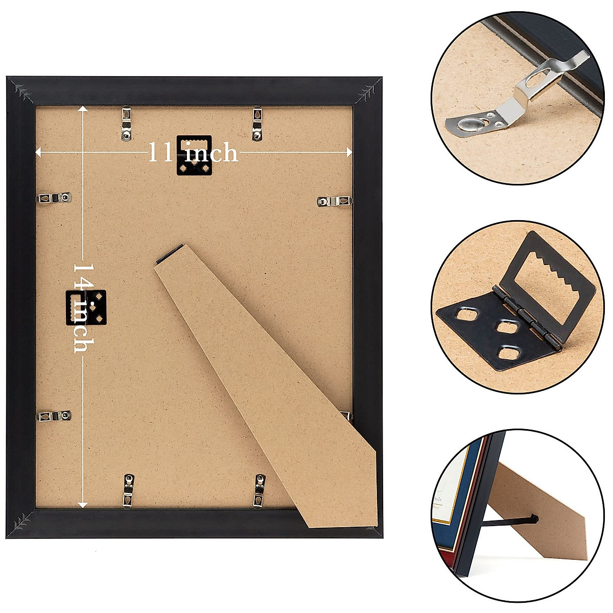 Minesaxel 11x14 Diploma Frame with 8.5 x 11 Opening Black Mat, Display 8.5x11 Degree Certificate Document, Wall Mount or Tabletop Display(Cherry Red)