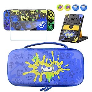 Switch Case Compatible with Nintendo Switch OLED,Switch Oled Case Cover with Screen Protector,Playstand,Thumb Grip Caps for Nintendo Switch Oled.(Nintendo Switch Oled)