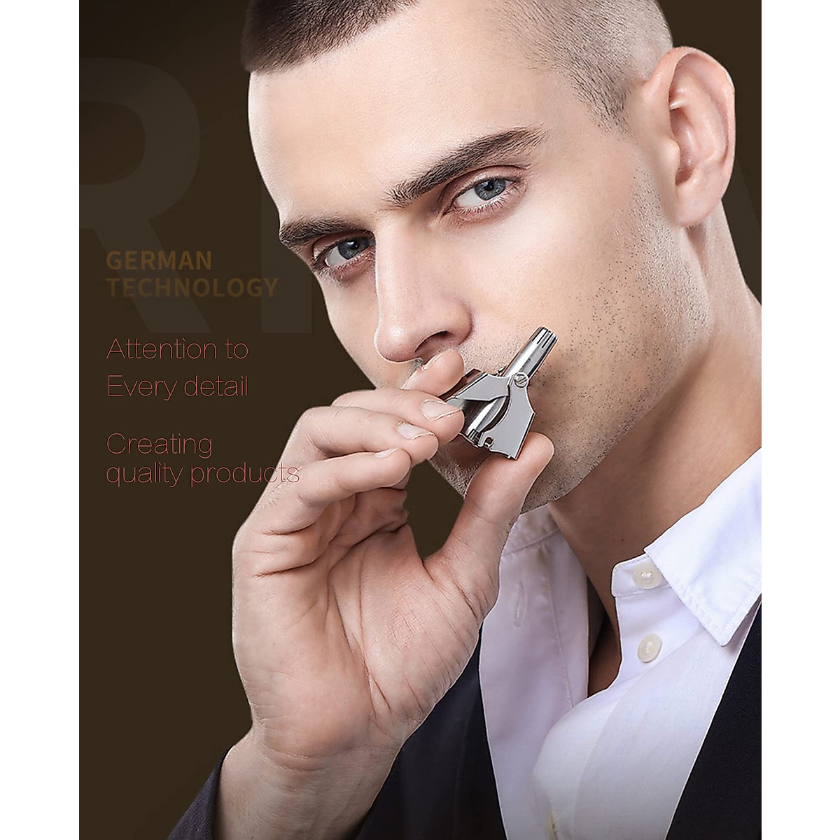 EKE Nose Hair Trimmer, Manual Nose Hair Remover Without Batteries, with 12 Double-Edged Blades, Painless, Waterproof, Easy to Clean and Carry.