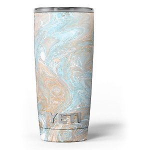 Design Skinz Slate Marble Surface V28 - Skin Decal Vinyl Wrap Kit Compatible with The Yeti Rambler Cooler Tumbler Cups
