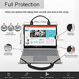 LiuShan 2 in 1 Protective Case + Portable Bag for 14" Lenovo Yoga 9i 14/ThinkBook 14s G2 ITL & Dell Inspiron 14 7490/Latitude 7410 7420 7430/Latitude 7410 7420 7430 2-in-1[Not fit Latitude 7400],Black