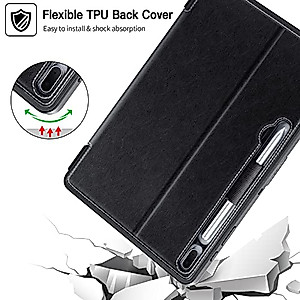 ZtotopCase for Samsung Galaxy Tab S7 FE 5G/S7 Plus/S8 Plus 12.4 Inch Tablet [5 Magnetic Stand Angles],Auto Wake/Sleep, Premium PU Leather Smart Cover for Galaxy S8+ 2022/S7 FE 2021/S7+ 2020,Black