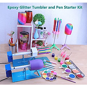 LFSUM Cup Turner for Crafts Tumbler Cup Spinner Machine Kit,Cuptisserie Turner DIY Glitter Epoxy Tumblers Spinner Turner