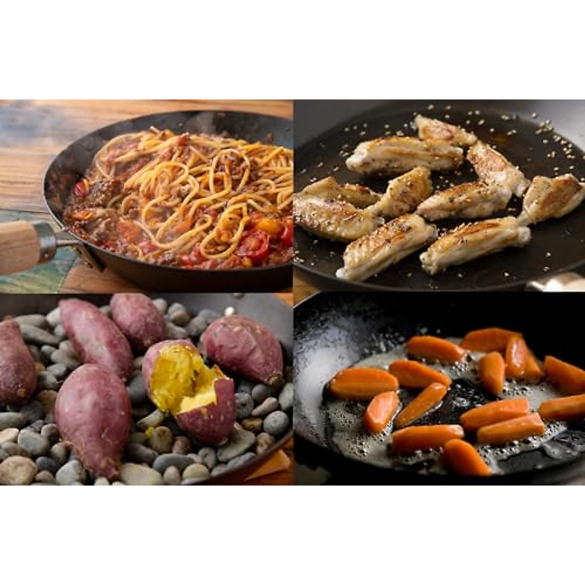 River Light 8130-000230 Thick Frying Pan, Extreme Japan, 9.4 inches (24 cm), Wok