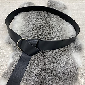 HiiFeuer Medieval PU Leather Ring Belt, Retro Renaissance Rivets Belt for LARP, Ren Faire & Parties (Black A)