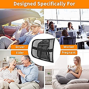 Samyoung Mesh Back Lumbar Support, Back Support Seat Cushion with Breathable Mesh for Office Chairs Car 12” x 16”