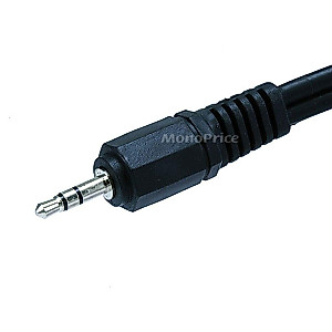 Monoprice 100667 6-Inch 3.5mm Stereo Plug/Two 3.5mm Stereo Jack Cable Black