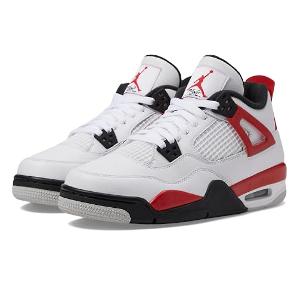 Jordan Boy's Air 4 Retro (Big Kid) White/Fire Red/Black/Neutral Grey 7 Big Kid M