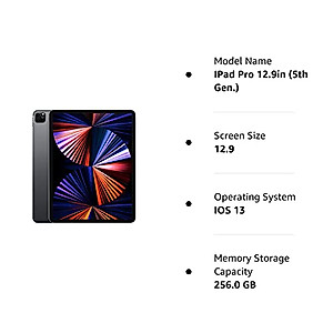 Apple iPad Pro 12.9in (5th Gen.) - 256GB - WiFi - Space Gray (Renewed Premium)