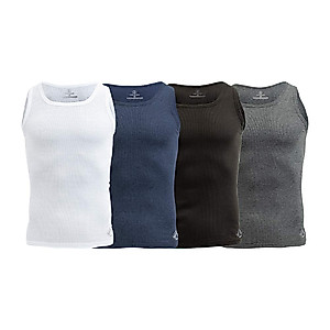 Volcom Mens Cotton Stretch Tank Top Undershirts A Shirts (White/Navy/Black/Grey, Large)