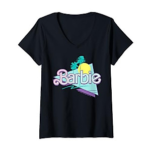 Barbie 90's Barbie Logo V-Neck T-Shirt