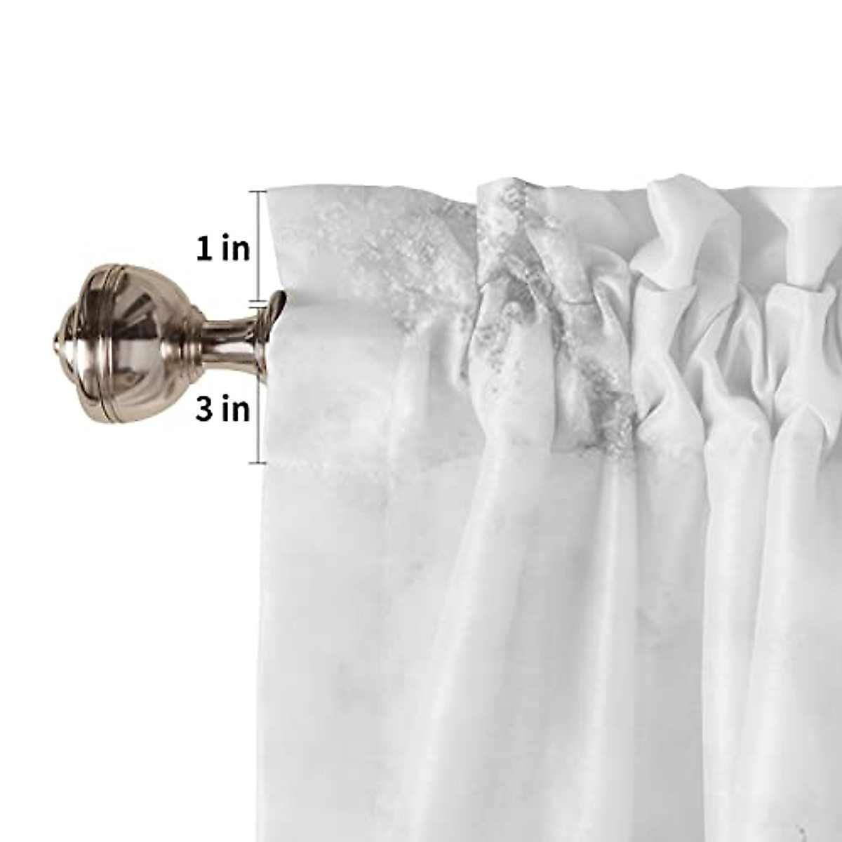 COLCE Valances for Windows Wild Marble Pattern Gold Black Grey White Ombre Curtain Valance for Kitchen Basement Window Curtain Decorative Rod Pocket Short Winow Valance Curtains 42" W x 18" L