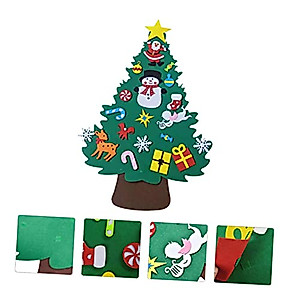 3D Felt Christmas Tree Felt Christmas Tree Nativity Crafts for Kids De Nativity Ornaments for Kids DIY Christmas Ornaments Table Xmas Tree Model Felt Christmas Tree Set Felt Tree