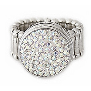 Snap Jewelry Stretch Ring Silver Plated fits 18-20mm Standard Size Ginger Style Charms My Prime Gifts