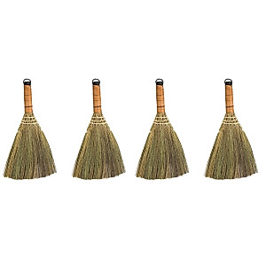 Veemoon 4 Pcs Straw Broom Mini Straw Broom Whisk Hand Broom Whisk Brooms Small Brush Small