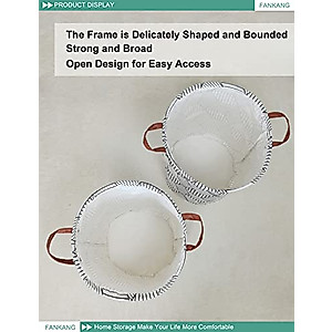 FANKANG 2 Packs Round Storage Basket Bins Collapsible Fabric Shelf Organizer for Storing Makeup, Baby Toys,Books, Office Supplies, etc（2-White Magic Cube）