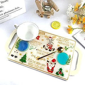 Fogun Resin Tray Molds, Christmas Tray Epoxy Resin Mold Xmas Fruit Snack Serving Plate Silicone Mould