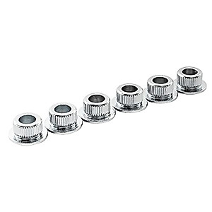 Musiclily Pro 6mm to 10mm Vintage to Modern Sized Guitar Tuner Conversion Bushings Tuning Pegs Adapter Ferrules, Chrome (Set of 6)