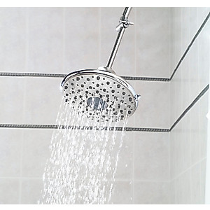 G-Promise Shower Head Extender, 6" Solid Brass Height/Angle Adjustable Shower Arm Extension with Single Locking Joint, Standard 1/2" Thread for Universal Shower Heads (6 inch, chrome)