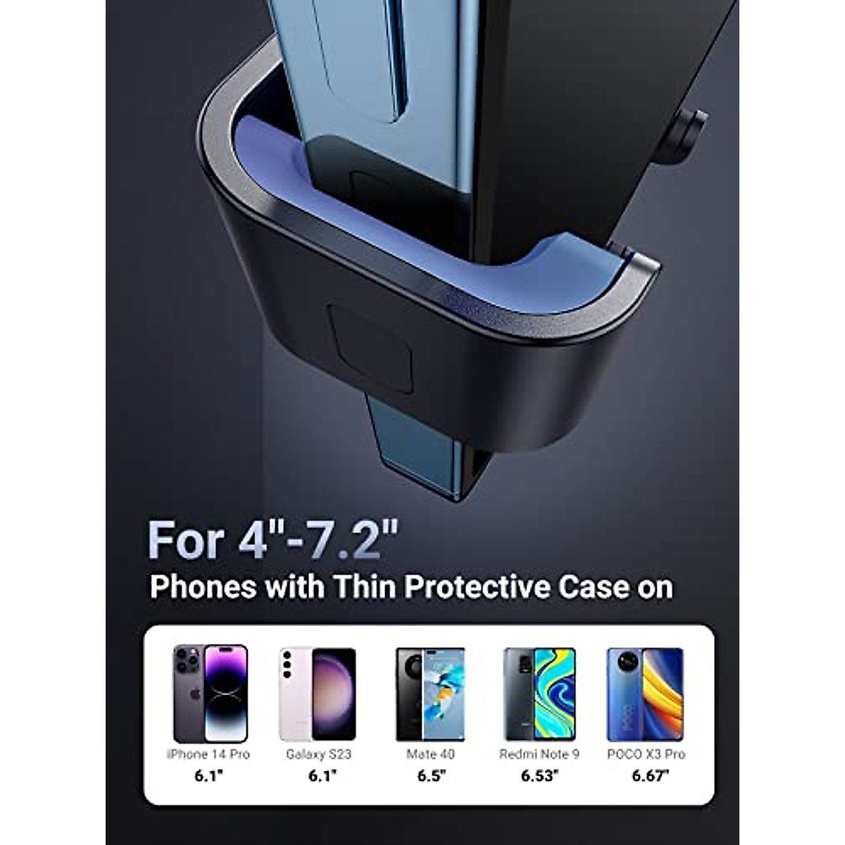 UGREEN Car Vent Phone Mount Air Vent Clip Cell Phone Holder Gravity Auto Lock Compatible with iPhone 14 Pro Max 14 Plus, iPhone 13 12 11 Pro Max XR XS 8 7 Plus SE, Samsung Galaxy S22 Smartphone Black
