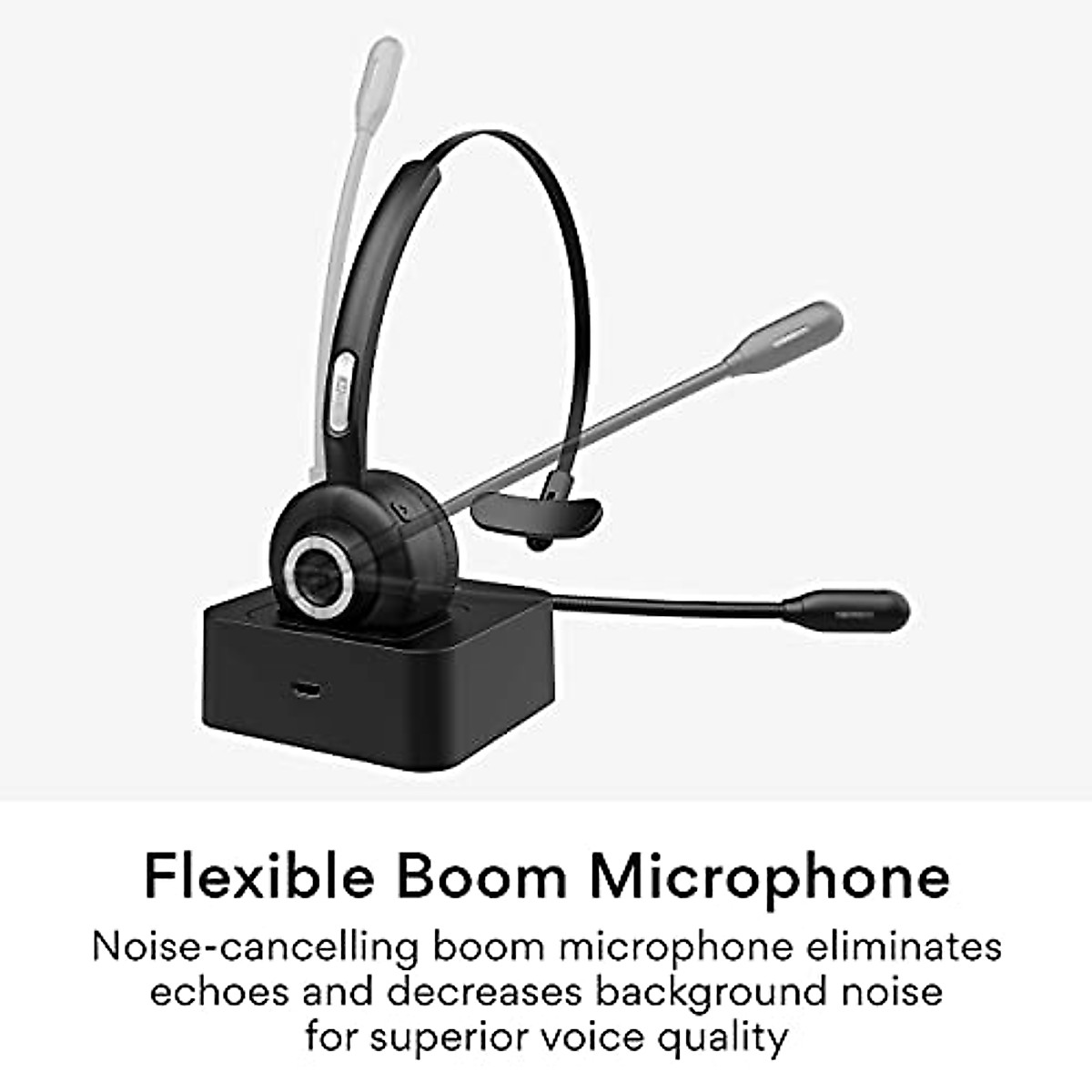 MEE audio H6D Bluetooth Wireless Headset with Boom Microphone and Charging Dock (Renewed)