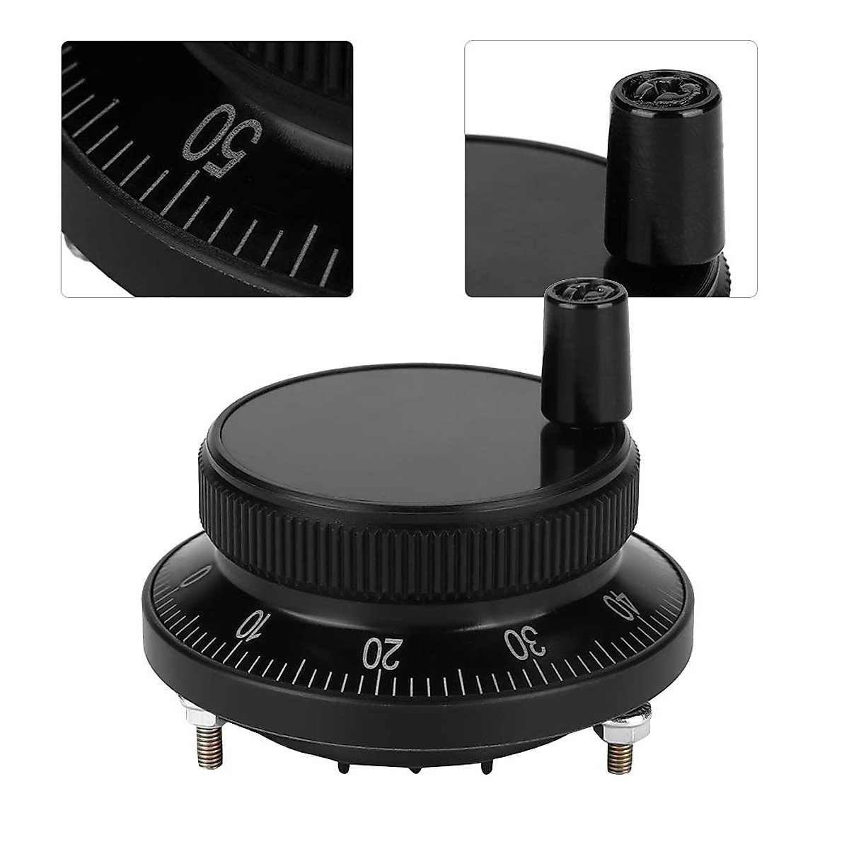 6 Terminal Manual Pulse Encoder,IP54 Aviation Aluminum Rotary Knob Encoder ,100 Stop Positions CNC Mill Router Control System Electronic Hand Wheel
