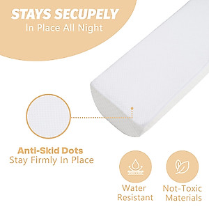 YIHATA Bed Rail for Toddlers 2 in 1 Foldable Bed Bumper Kids Foam Bed Bumper Safety Bed Rail for Toddlers with Non-Slip Machine Washable Cover Bed Side Rail for Queen, King, Twin Bed（1 Pack）