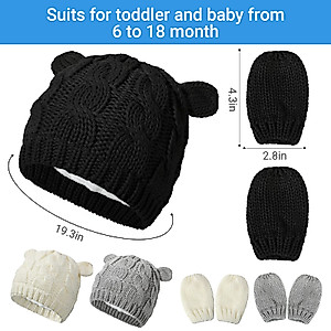 3 Sets Infant Hats Baby Hat and Mitten Set Newborn Baby Hat Baby Beanies Winter Hat Infant Toddler Warm Knitted Hats Gloves ()