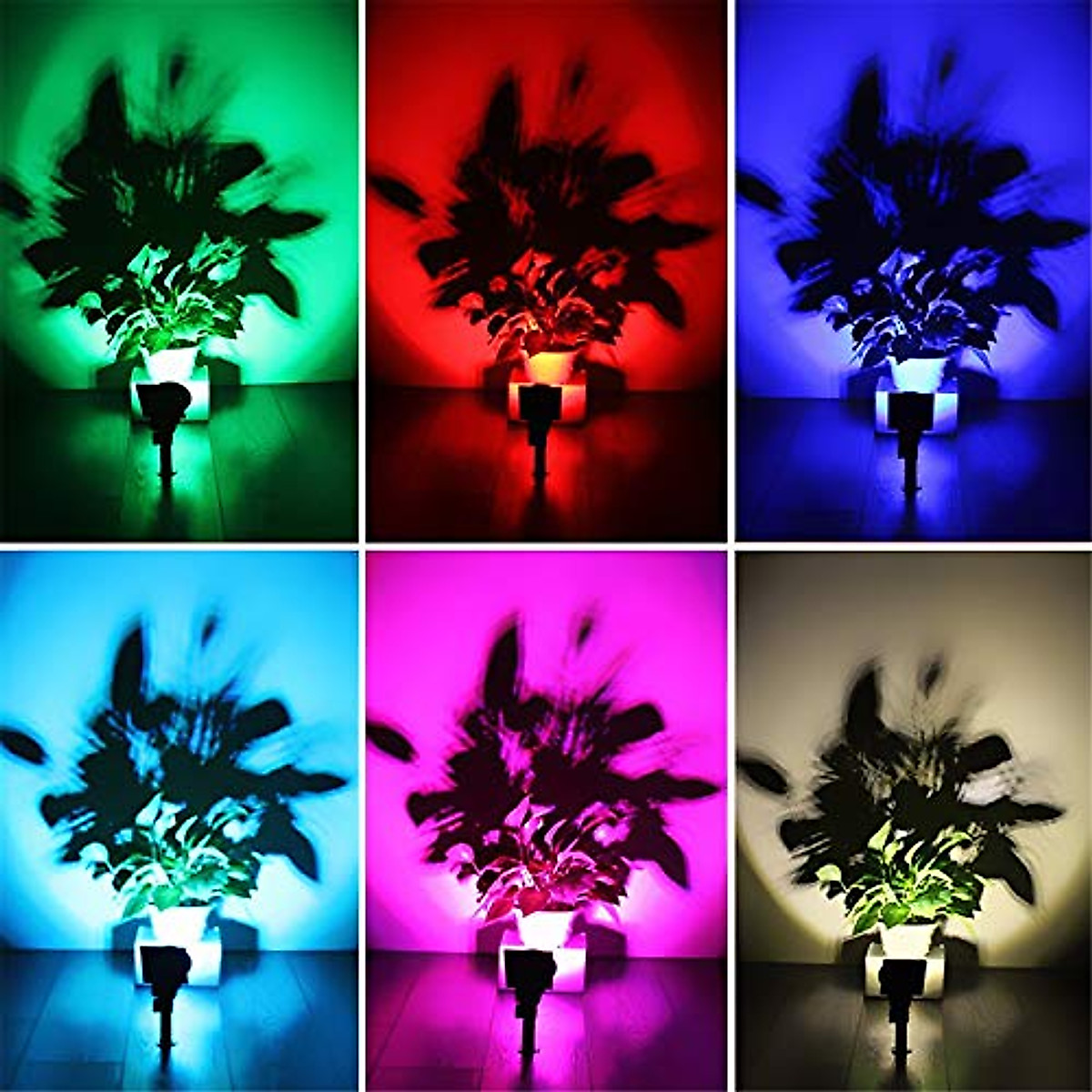 RGB Solar Spotlights Landscape Lights Outdoor 2-in-1 LED Spot Lights IP65 Waterproof Tree Lights Dusk-to-Dawn Solar Powered Security Wall Lamp for Garden Yard Floor Pathway Patio (7 Changing Colors)