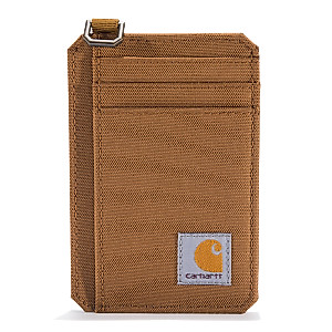 Carhartt Men's Nylon Duck Slim Front Pocket Wallets, Brown, One Size