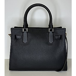 MICHAEL Michael Kors Hamilton MD Satchel bundled with Trifold Wallet and Purse Hook (Black)