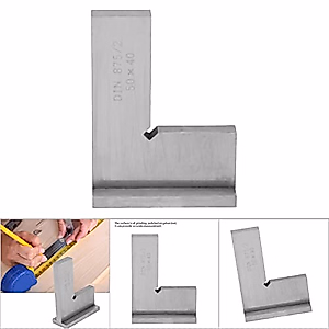 Carbon Steel Flat 90 Degree Right Angle Ruler, Machinist Square Carpenter Square with Seats (#1 Level 2 50 X 40)