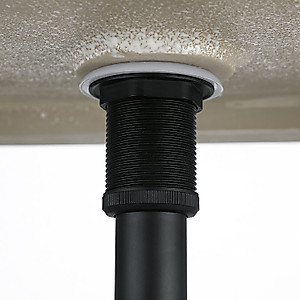 JOYWELL Pop Up Drain Matte Black Bathtoom Sink Drain Without Overflow Brass Bathtoom Sink Stopper with Anti Clog Filter