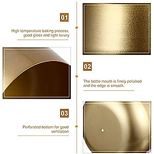 Happyyami All Golden Tool Modern Living Pot Decorative Room Simple Desktop Plan Patio Home Iron Decor Bonsai Wedding Garden Gardening Hole Cactus House Table Flower Metal Flowers Plant