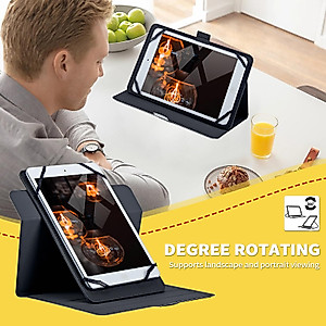 Universal Case for 9-10.5 inch Tablet, Leather Stand Protective Case Cover for 9.7" 10.1" 10.5" Tablet with Adjustable Fixing Silicon Band, Pink Heart