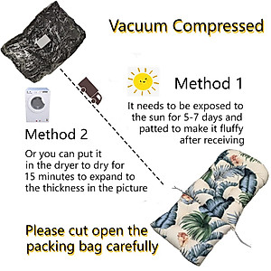 COGINQUS Indoor/Outdoor Rocking Chair Cushion Waterproof 43.3×19.7in-All Weather Patio&High Back Chair Cushions with Ties,Thicken Outdoor Garden Furniture Chair Pads Replacement (Hawaiian)