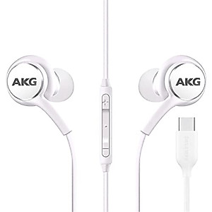 2022 Wired Earbud Stereo Headset for Samsung Galaxy S22 Ultra S21 Ultra Galaxy S20 Ultra 5G, Note 10, Note 10+ - Designed by AKG - C-Connector with Microphone and Volume Remote - White
