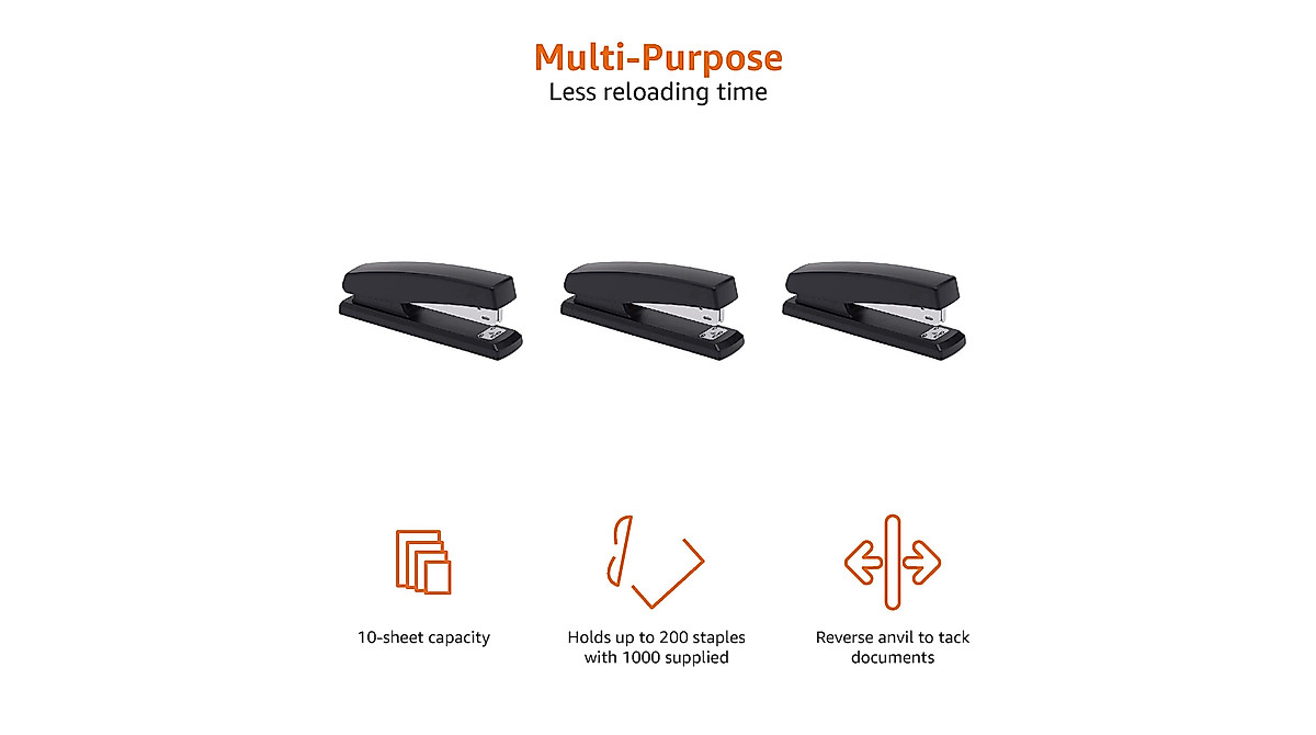 Amazon Basics Stapler - 3 Pack, 25 Sheet Capacity