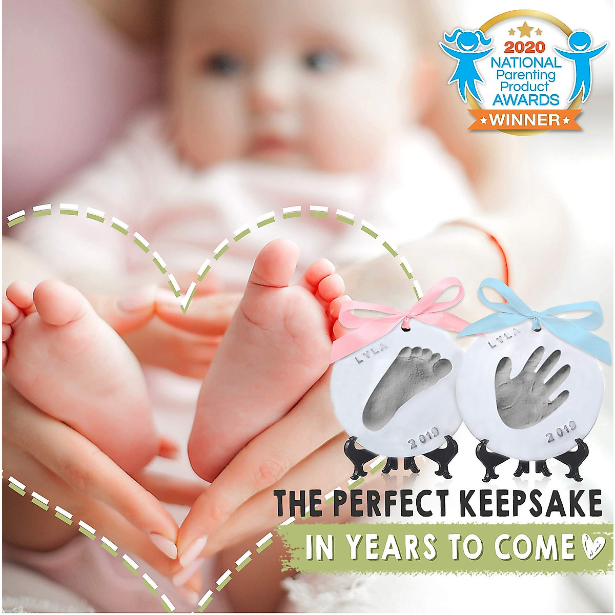 Baby Handprint Footprint Keepsake Kit and Baby Ornament Kit Bundle - Christmas Bundle For Newborn, Infants and New Parents