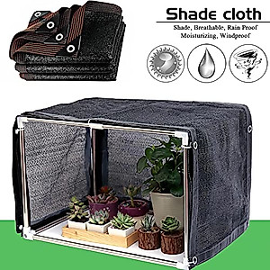 Shade Cloth - Garden Shade Mesh Netting with Grommets Outdoor Sun Shade Cover for Pergola Patio Plants Greenhouse Chicken Coop Black 90% Shading Rate(10X10FT)