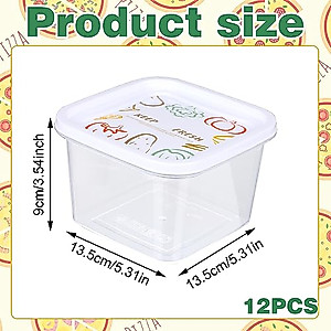 LIANGMIDA Pizza Dough Proofing Box - Set of 12 Stackable Dough Proofing Container with Lid for Family Size Dough - 5.3” x 5.3” x 3.5”