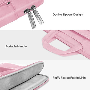 MOSISO Laptop Shoulder Bag Compatible with MacBook Pro 16 inch 2023-2019 M3 A2991 M2 A2780 M1 A2485 A2141/Pro 15 A1398,15-15.6 inch Notebook,Polyester Flapover Briefcase Sleeve Case, Pink