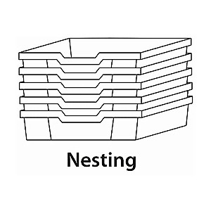 Gratnells Deep F2 Storage Tray, Pack of 6, Heavy Duty School, Industrial & Utility Storage Bins, 12.3" x 16.8" x 5.9" (Translucent)