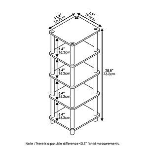 Furinno LACi 4-Bins System Rack, 11.3(W) x 28.8(H) Inch, Espresso/Black