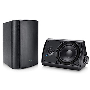 Sound Appeal Wireless Outdoor Speakers, 6.5" Bluetooth Weatherproof Speakers for Deck Patio Backyard, Pair (Black)