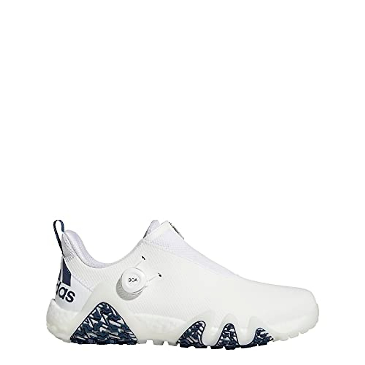 adidas Men's CodeChaos 22 BOA Spikeless Golf Shoes, Footwear White/Crew Navy/Crystal White, 10.5