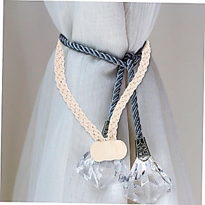 SOLUSTRE Magnetic Tiebacks for Drapes 2 Pack Easy Install No Drilling Needed Cotton Rope Weave Decorative Functional Suitable for Home Office Decor