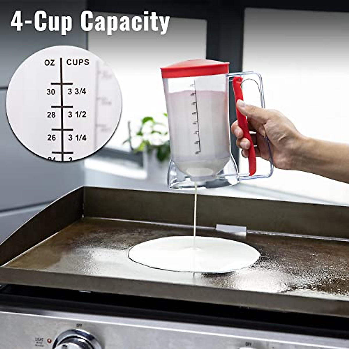 SHINESTAR 6-Piece Griddle Breakfast Kit for Blackstone - Complete Set of Griddle Accessories Including Pancake Batter Dispenser, Bacon Press, and Egg Rings