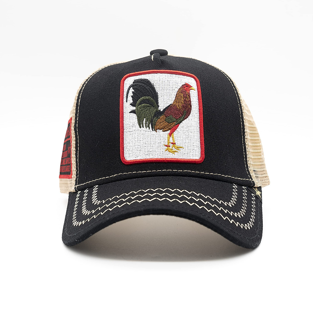 GOLD STAR HAT - Rooster Black/Beige Trucker Cap one Size (Black/Beige)