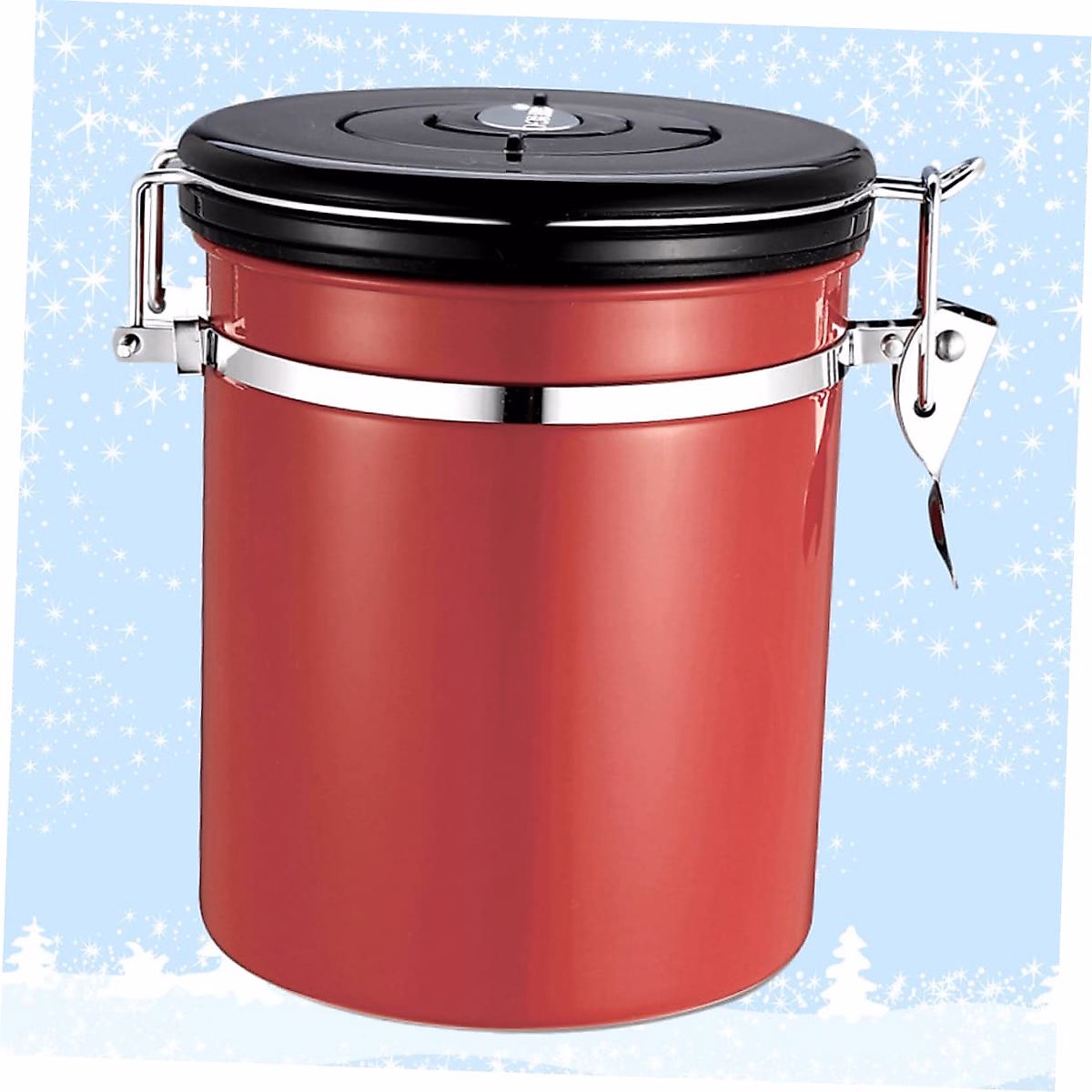 Luxshiny Coffee Bean Container Coffee Bean Canister Stainless Steel Snack Containers Metal Coffee Canister Coffee Bean Storage Container Vacuum Seal Containers Food Jar Household